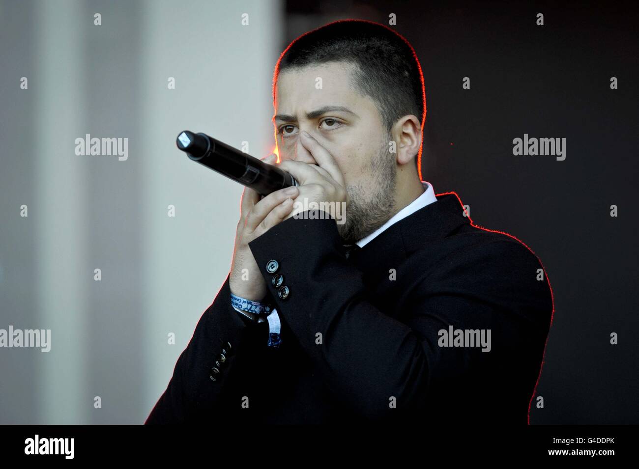 Human beatbox Faith SFX performs with Plan B on the Pyramid stage at ...