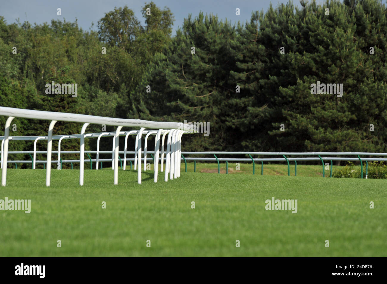 Horse racing race evening haydock park racecourse hi-res stock ...