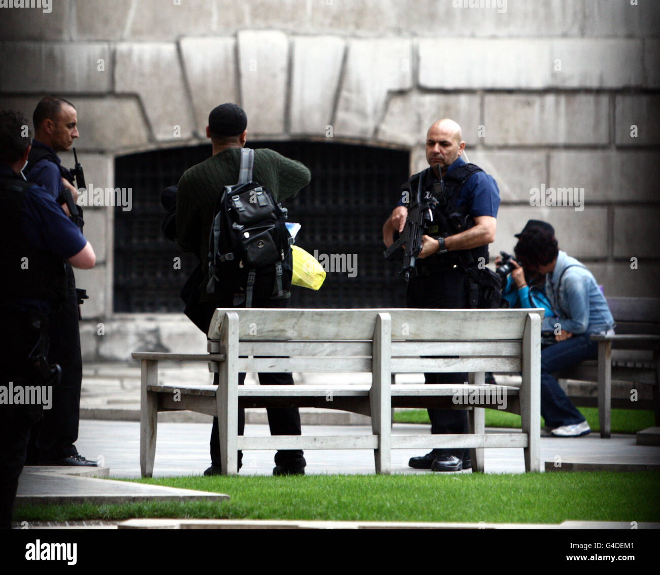 Armed City of London Police patrol round St Paul's Cathedral in central ...