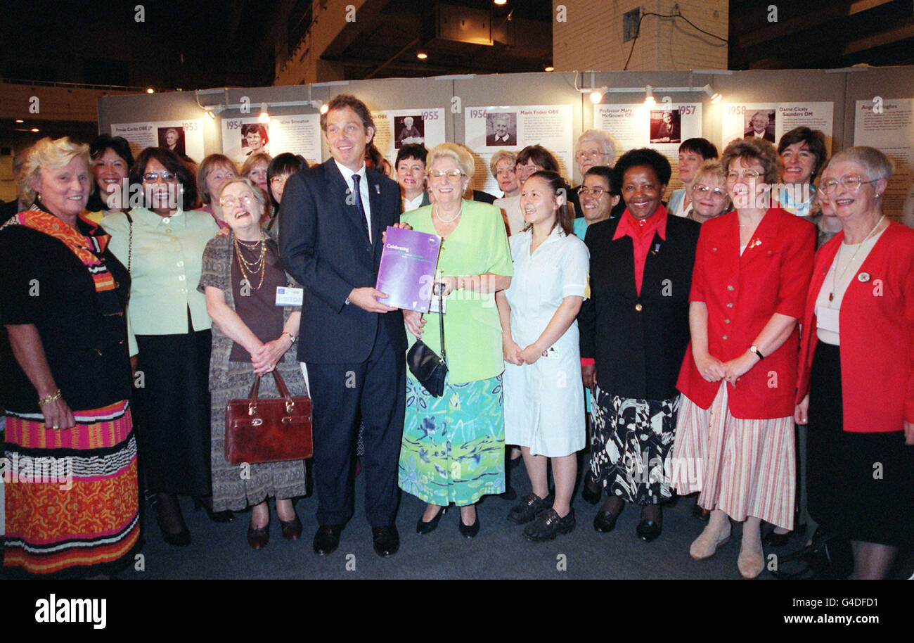 Prime Minister Tony Blair joined by fifty women - one for each year of ...