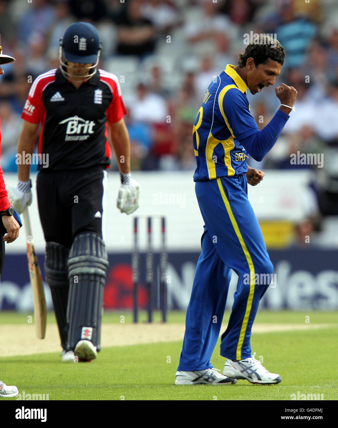 Sri lankas angelo mathews celebrates hi-res stock photography and ...