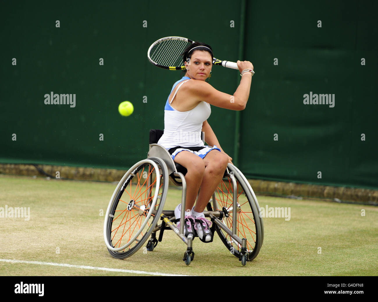 Great Britain's Jordanne Whiley in action during her doubles match with ...