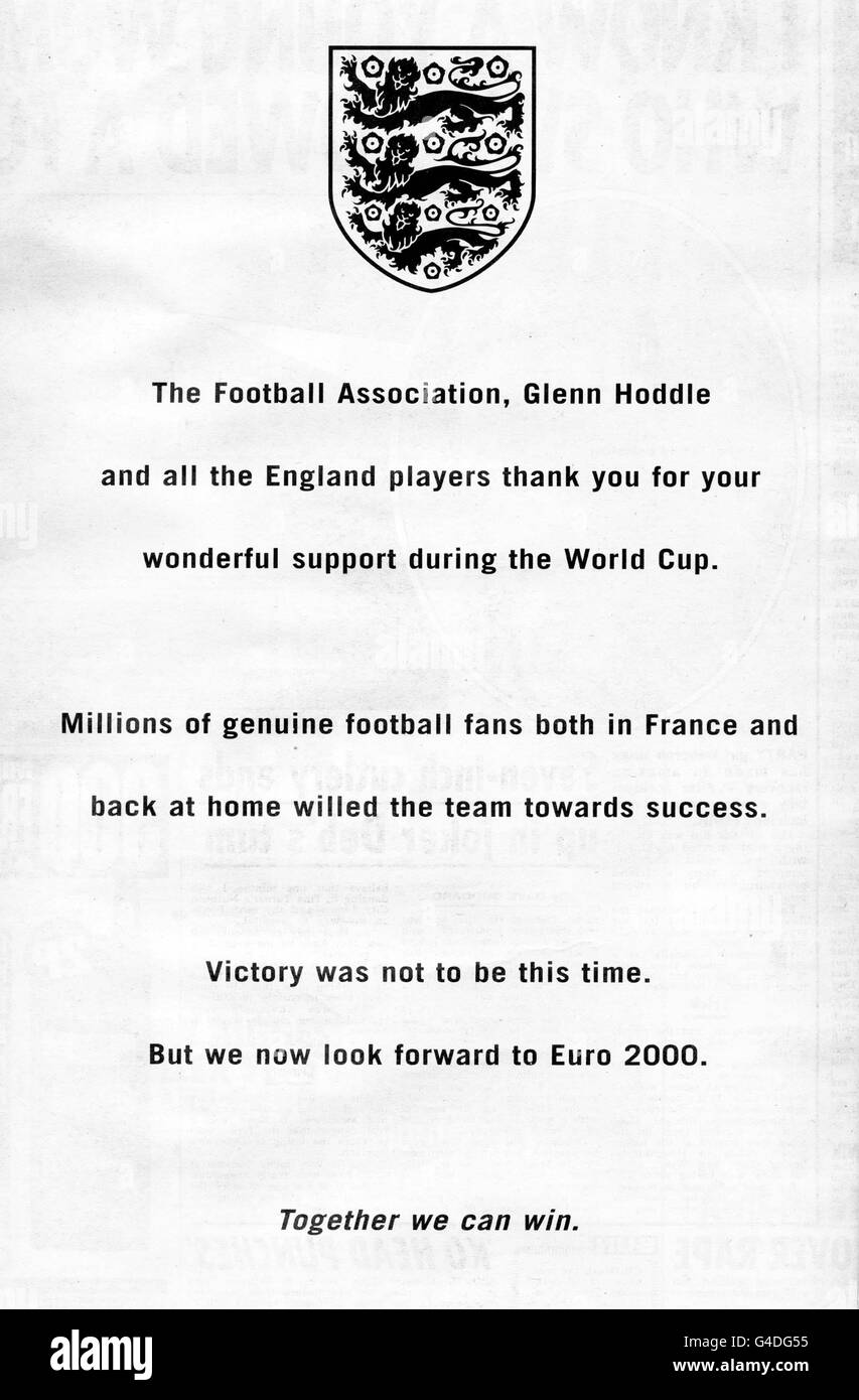 World cup advert Black and White Stock Photos & Images - Alamy