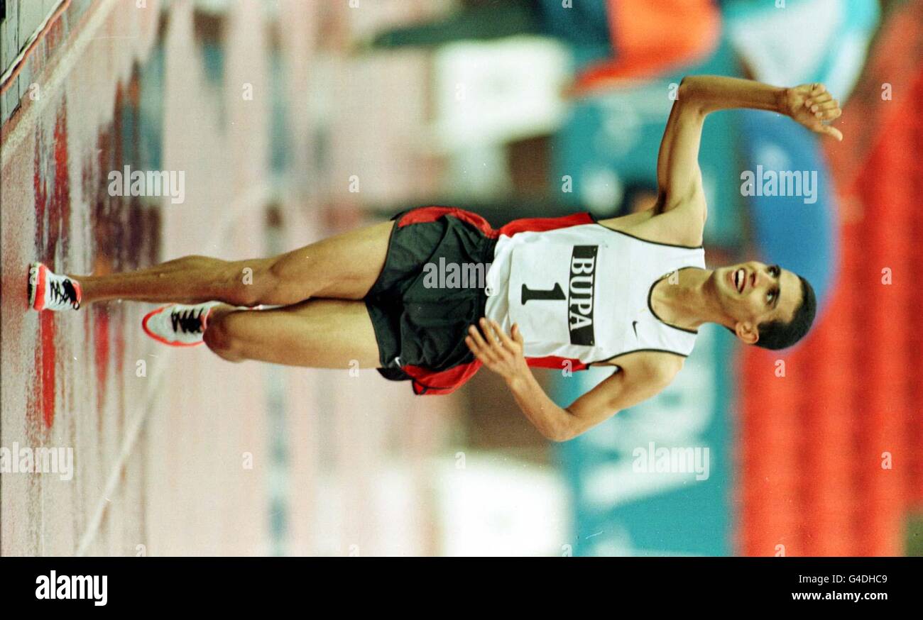 Morocco's Hicham El Guerrouj celebrates his win in the 2000m at ...