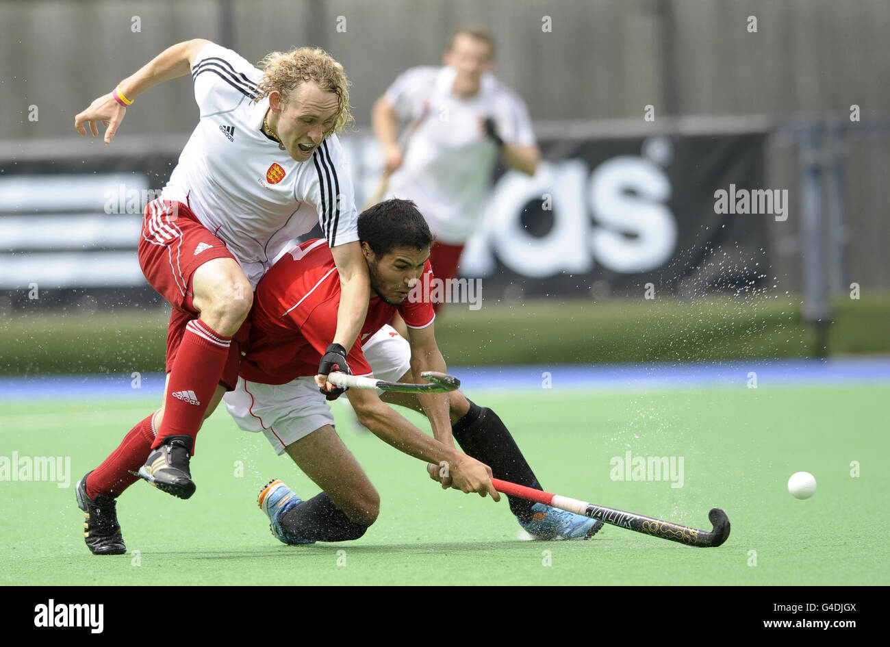 England's Richard Alexander challenges with Egypt's Ahmed Abd El ...
