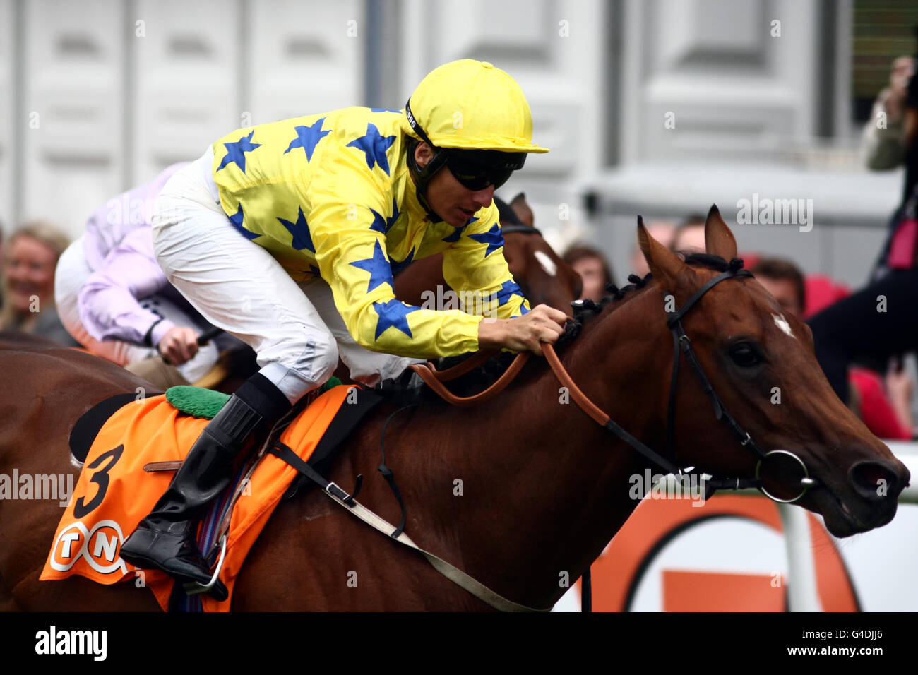 Frederick Engels ridden by Eddie Ahern wins the TNT July Stakes during ...