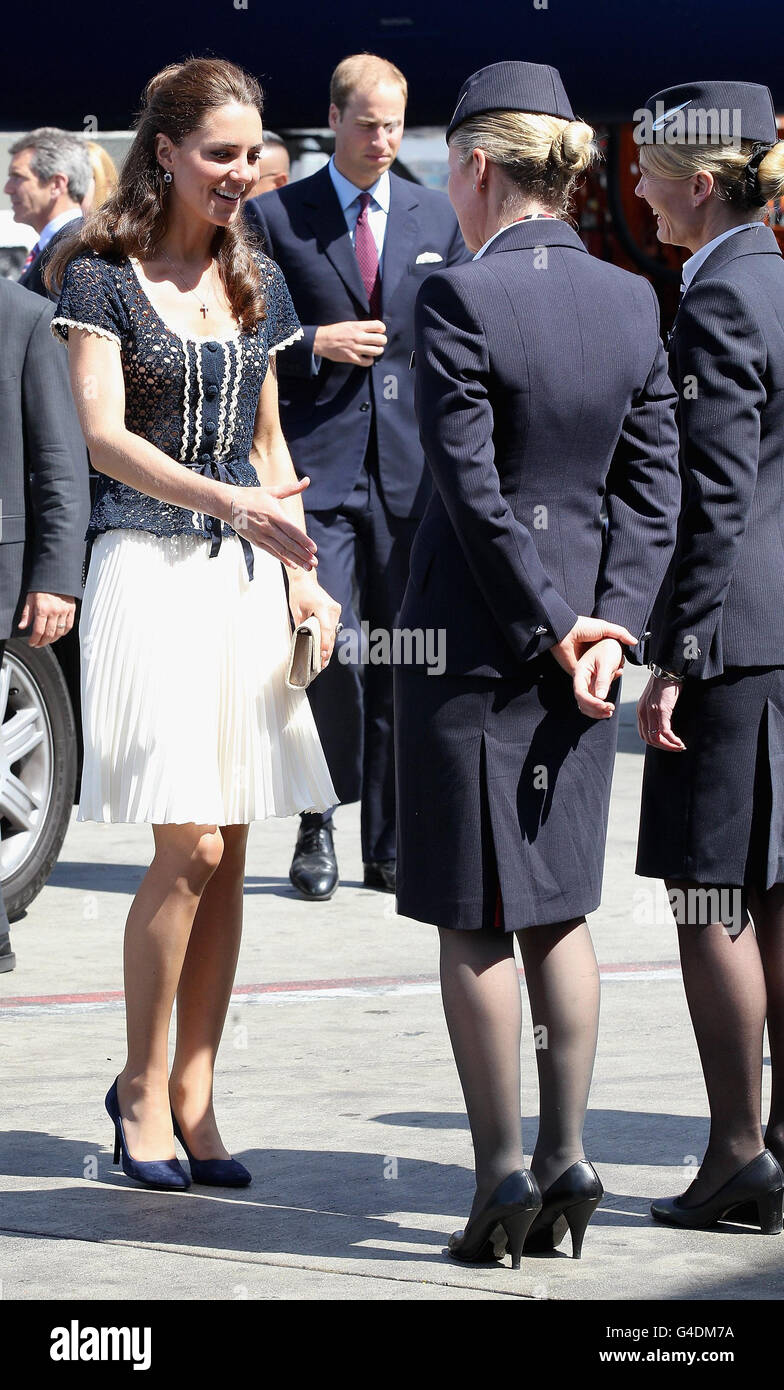 The Duchess of Cambridge departs LAX airport on a British Airways ...