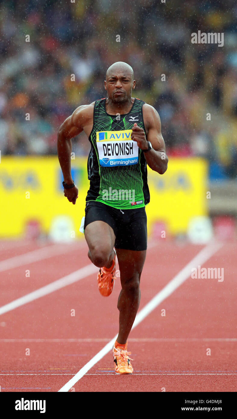 Great Britain's Marlon Devonish competes in the 100m during the Aviva ...