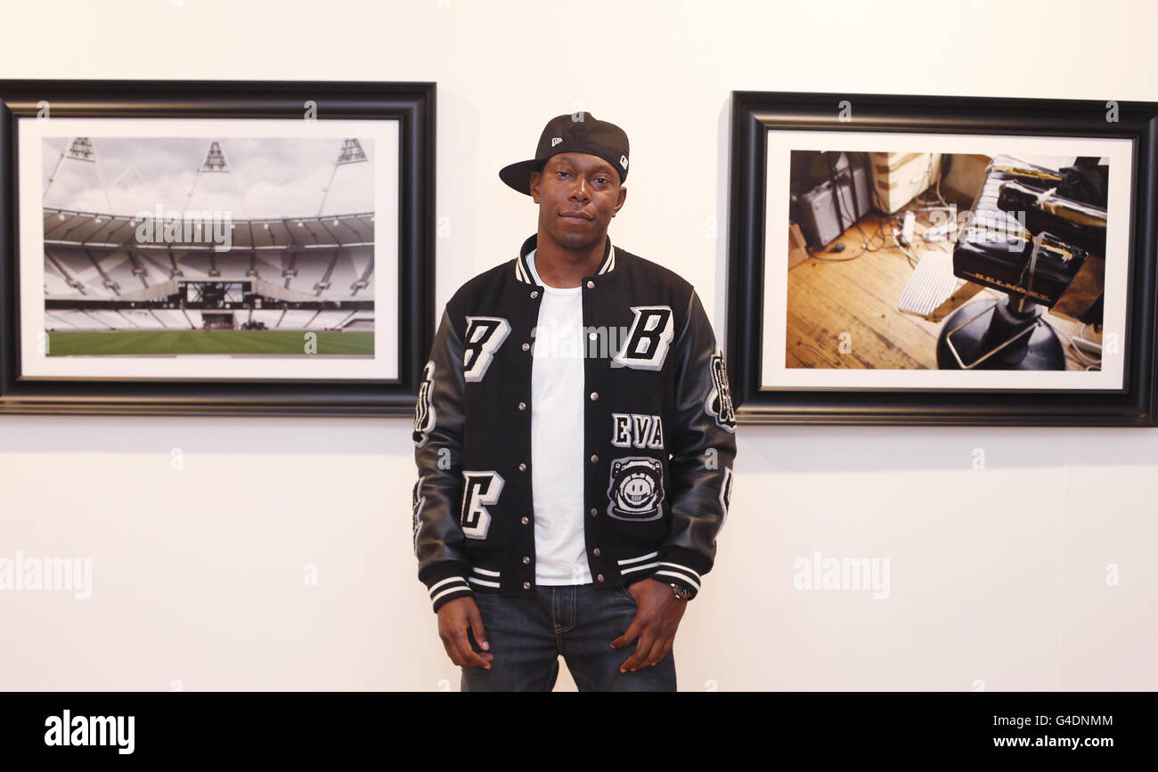 Dizzee Rascal pictured in front of two images he took to inspire people ...