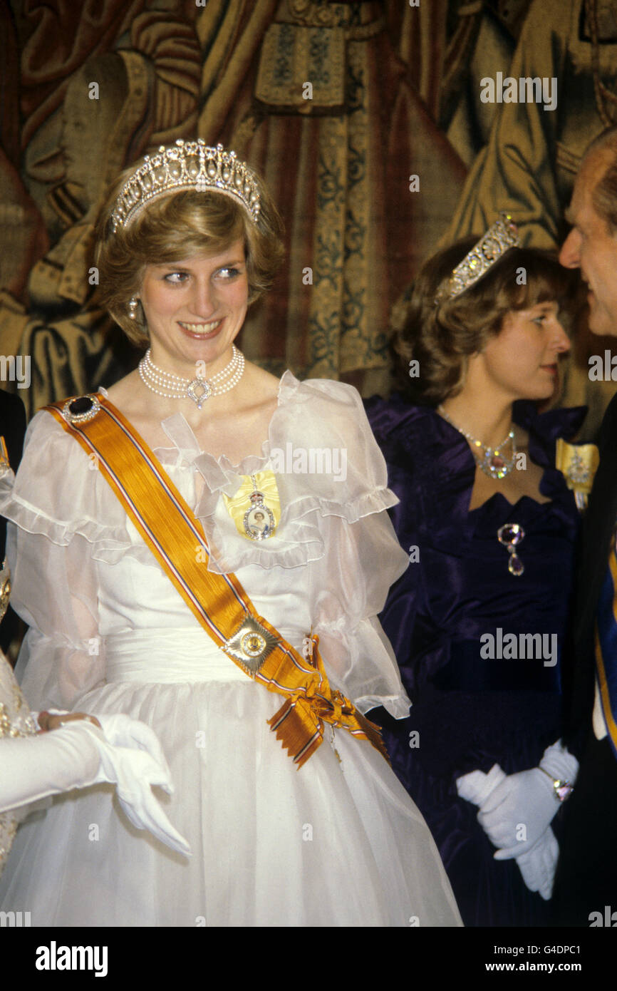 The Princess of Wales at a banquet for the British royal family given ...