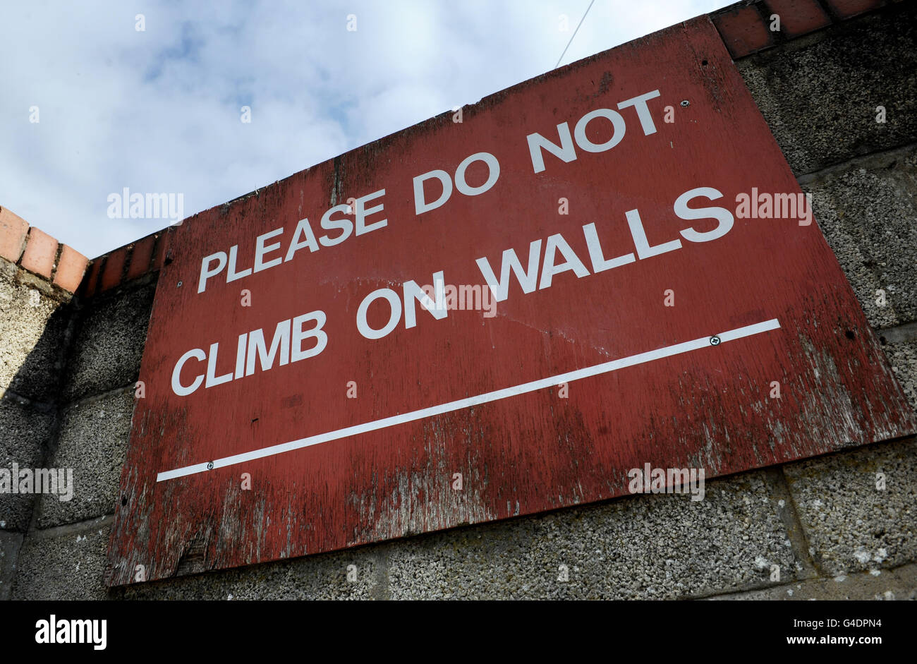 General view of a sign at Bootham Crescent, home to York City, saying ...