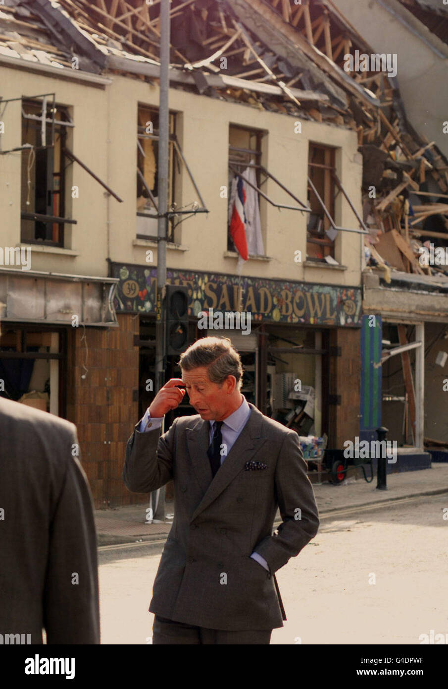 The Prince of Wales visits the scene of the Omagh bomb this afternoon ...