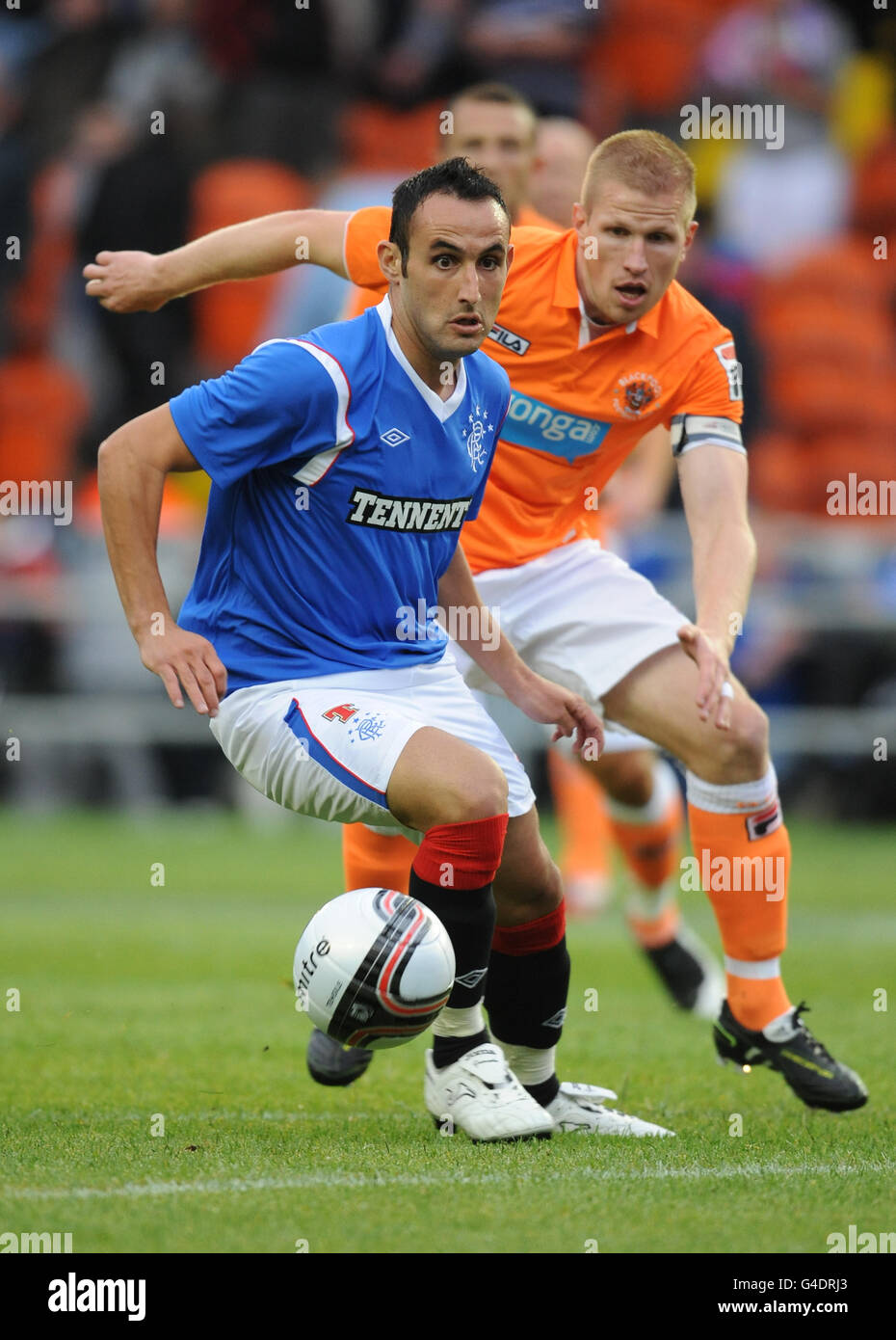 Soccer pre season friendly blackpool v rangers bloomfield road hi-res ...