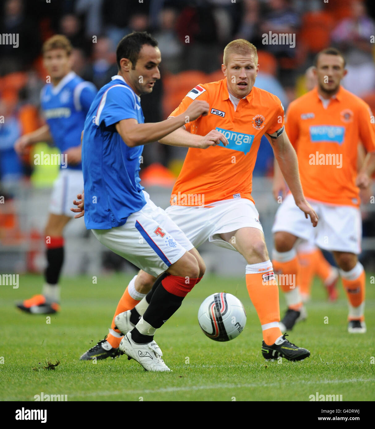 Soccer pre season friendly blackpool v rangers bloomfield road hi-res ...