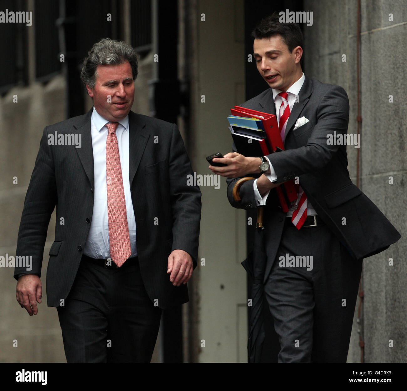 Oliver Letwin MP (left) as he leaves Portcullis house in London Stock ...