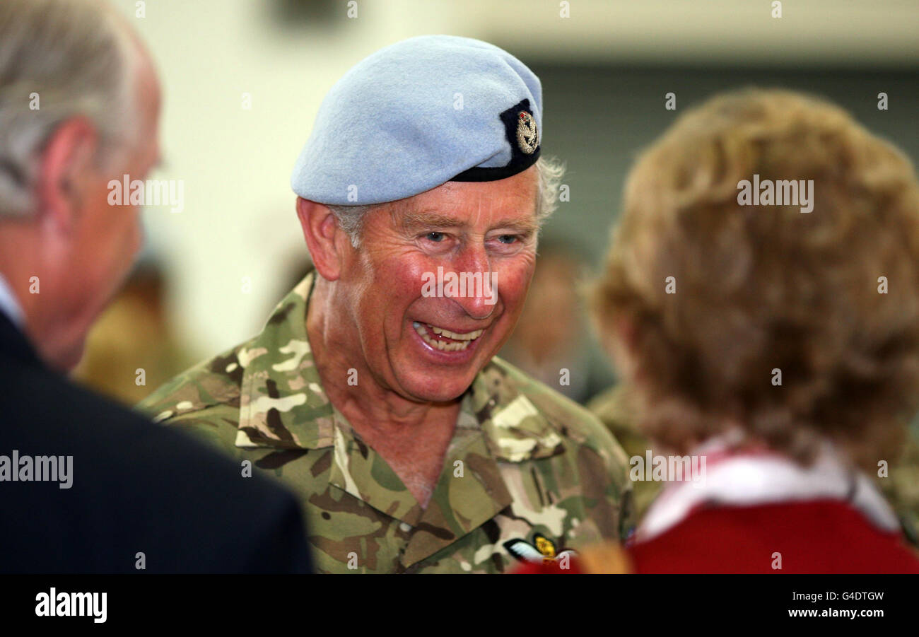 The Prince of Wales speaks to the families of soldiers from 4 Regiment ...