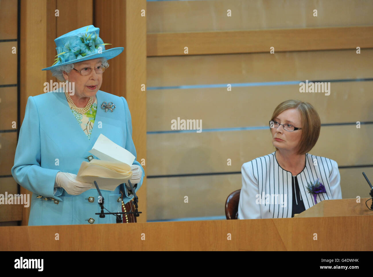 Addressed the msps and other guests inside the holyrood chamber hi-res ...