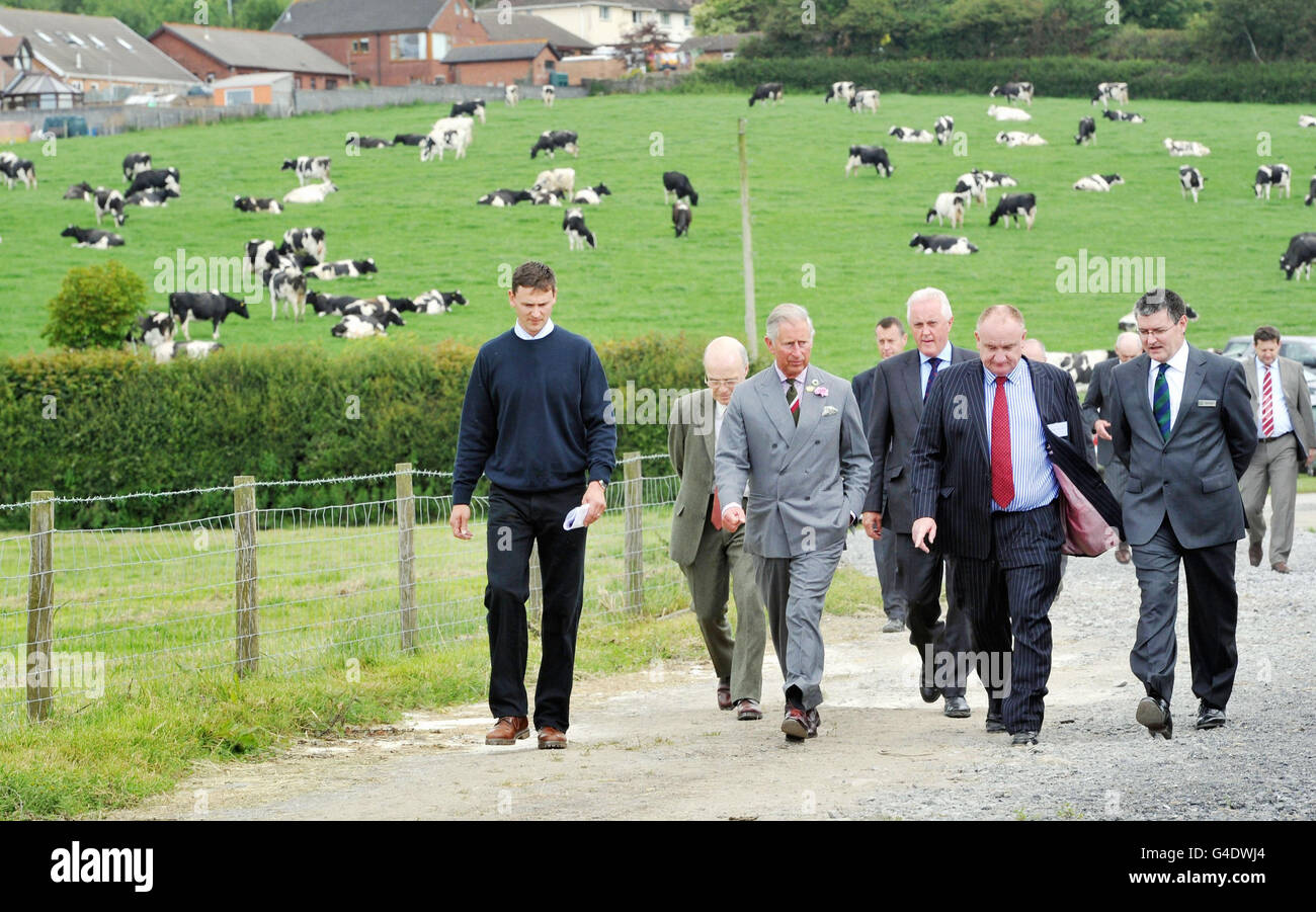 The prince of wales is shown around fferm y garreg hi-res stock ...