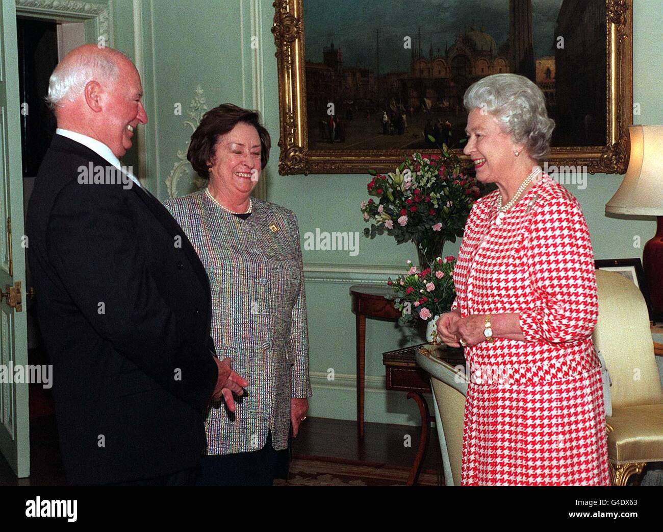 Her Majesty The Queen receives guests, Sir Eric Neal, AC, CVO, Governer ...