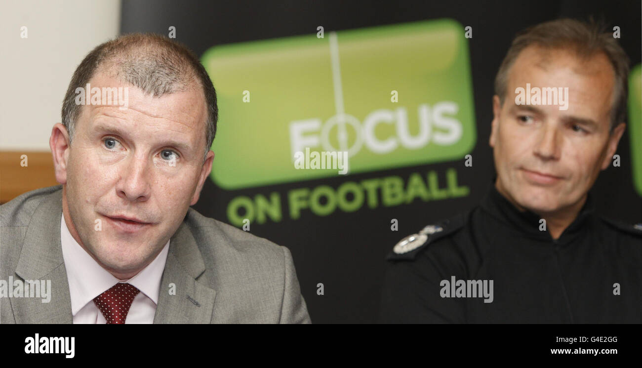 SFA Chief Executive Stewart Regan (left) and Strathclyde Police Chief ...