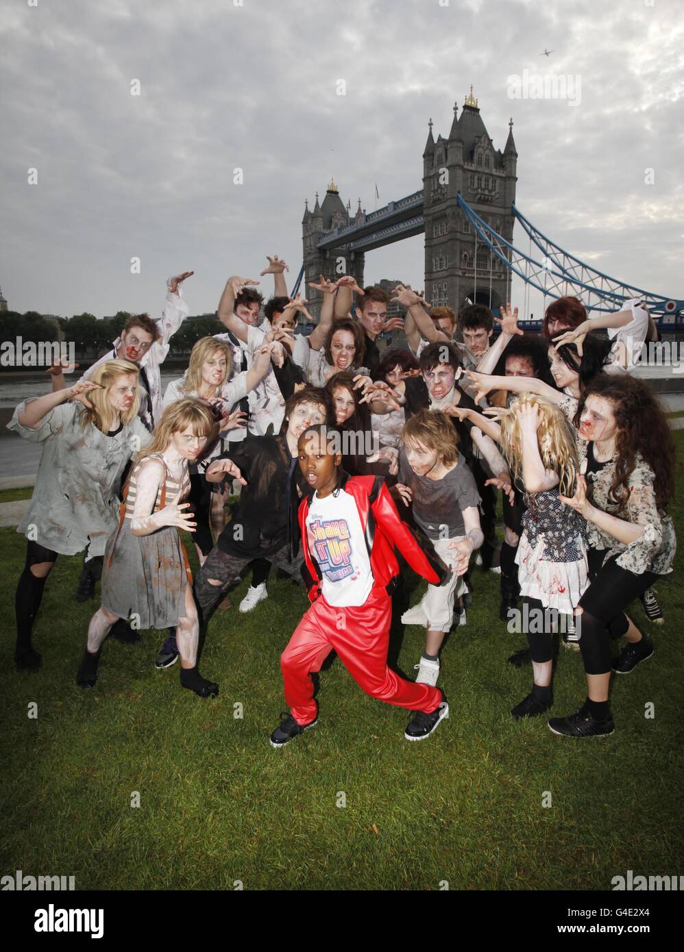 British dance star Akai Osei (in red) and dancers from Rhythm Nation ...