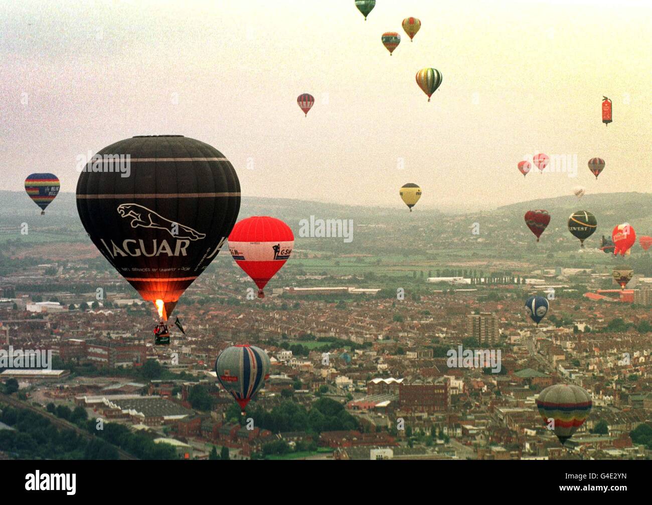 Some of the 120 balloons involved in the mass launch from the 1998 ...