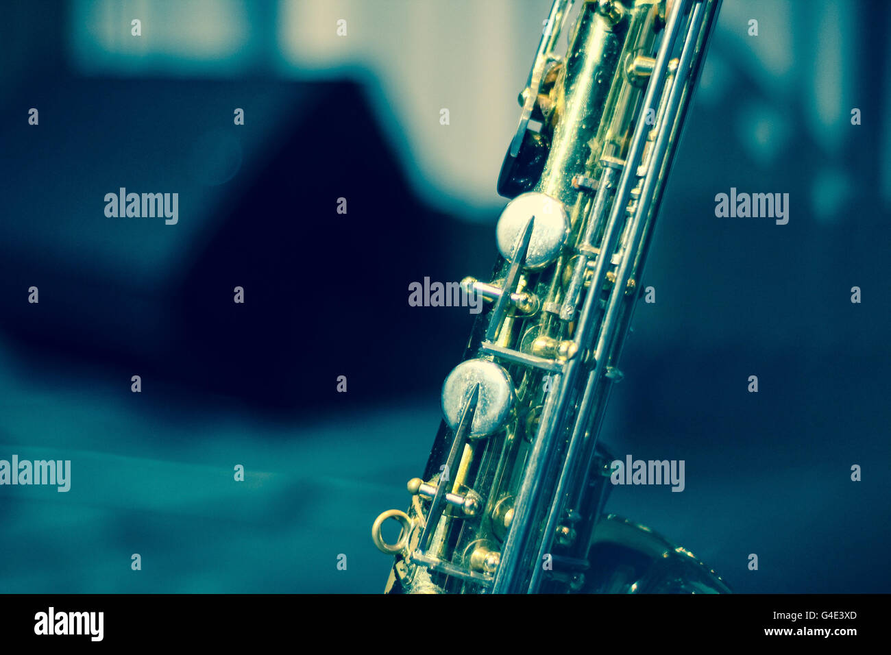Photograph of a saxophone detail Stock Photo - Alamy