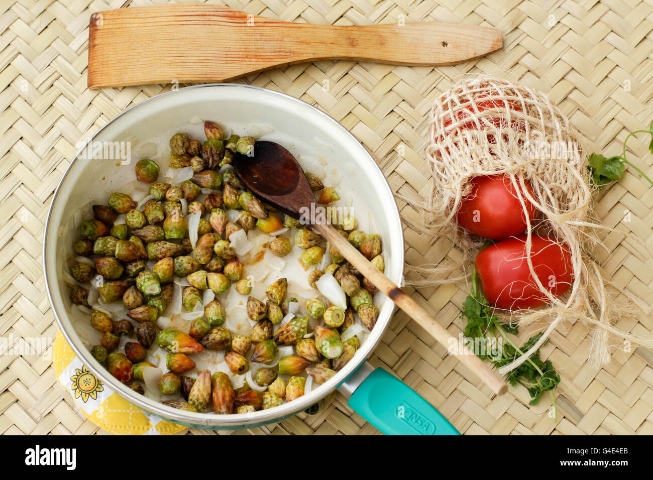 Photograph of some rare vegetables named cabuches, in a pan Stock Photo ...