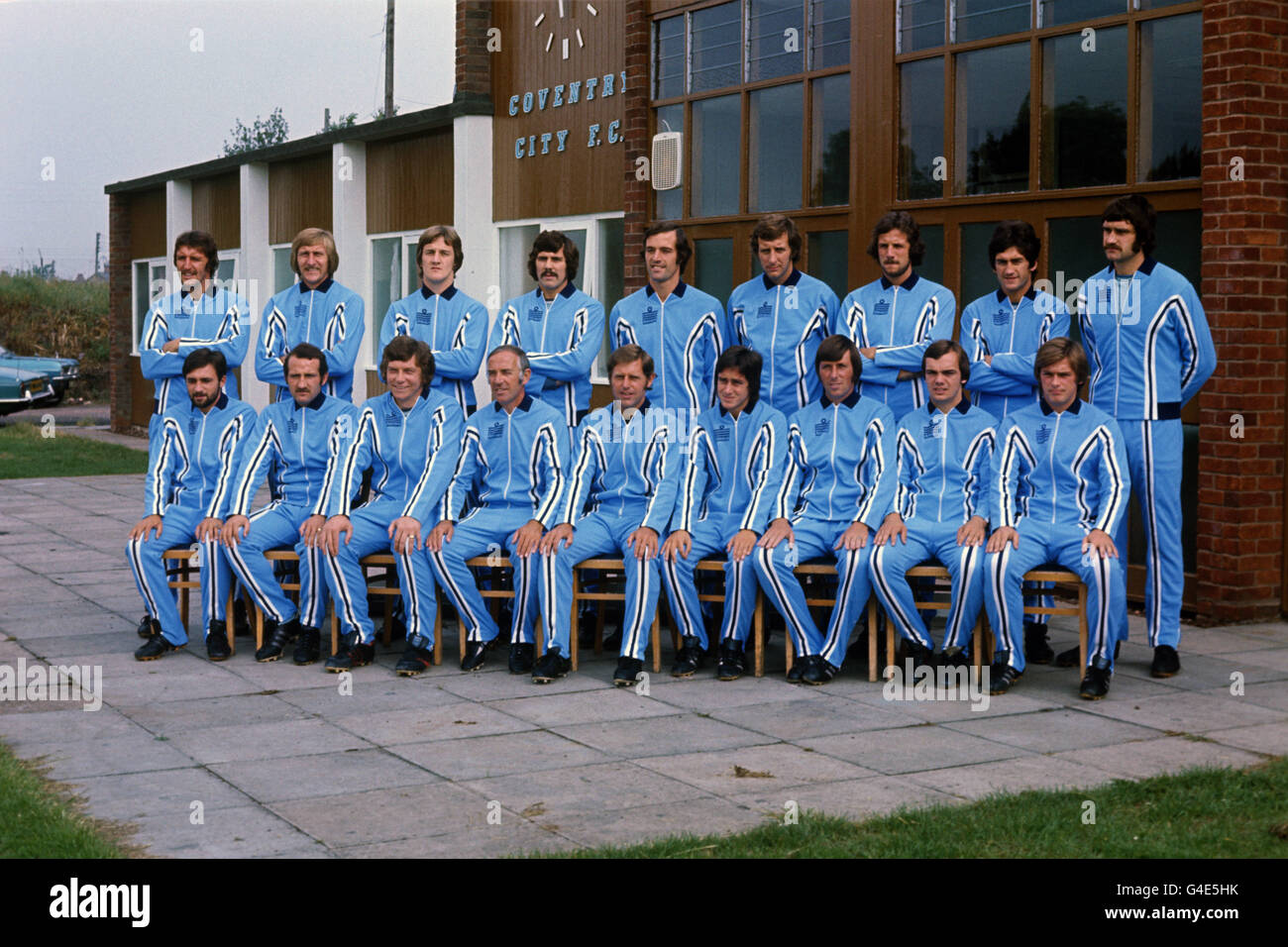 Coventry City squad for the 1975-76 season. (back row l-r) David Cross ...