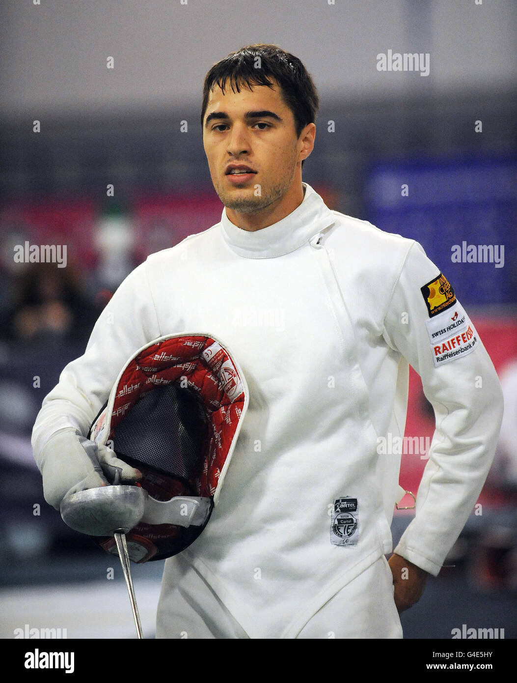 Switzerland's Max Heinzer during the Men's Team Epee event during day six of the European ...