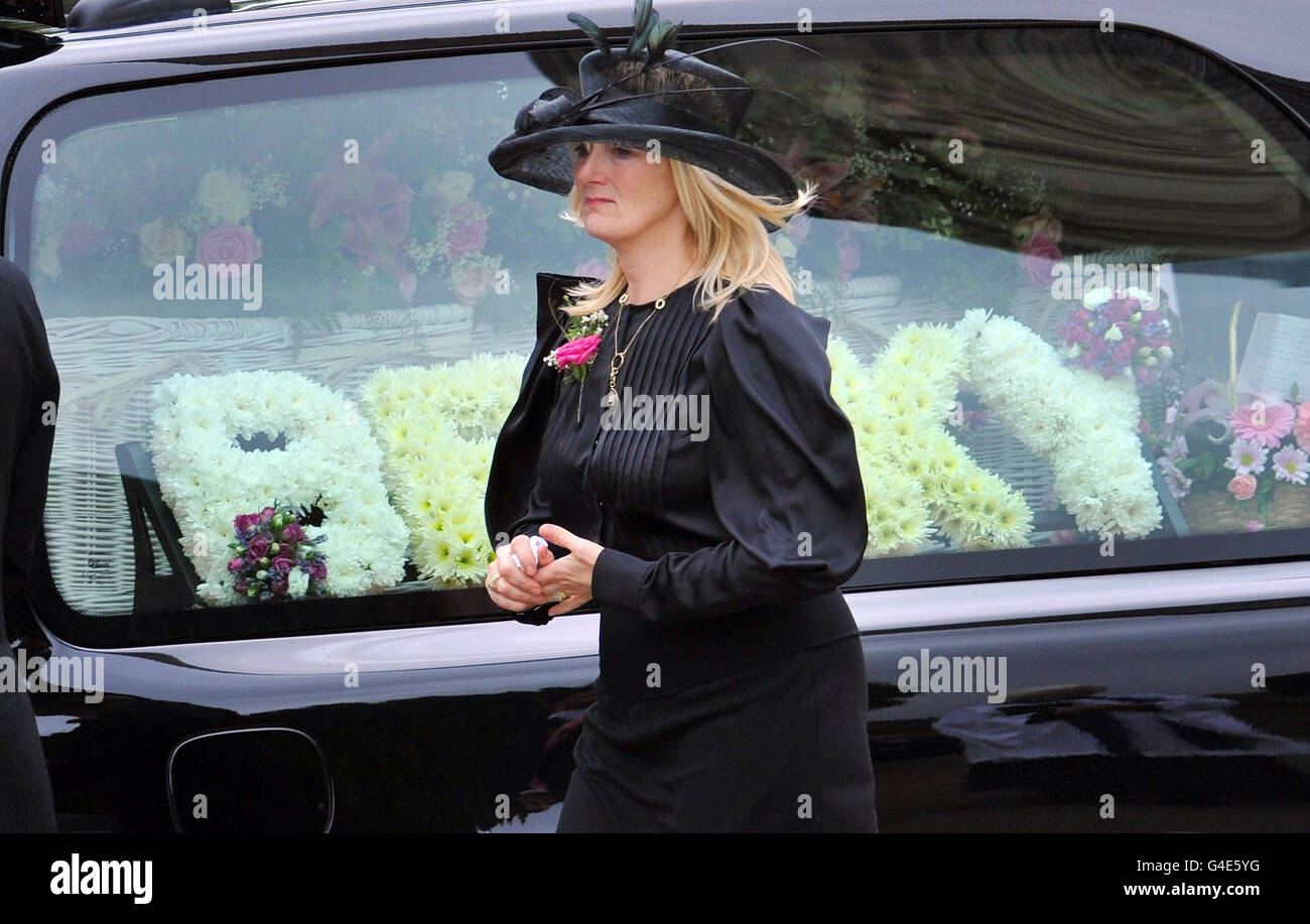 Karen edwards walks past coffin daughter becky godden edwards christ ...
