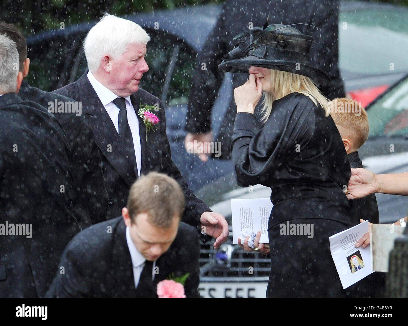 Karen Edwards and her husband Charlie Edwards following the funeral of ...