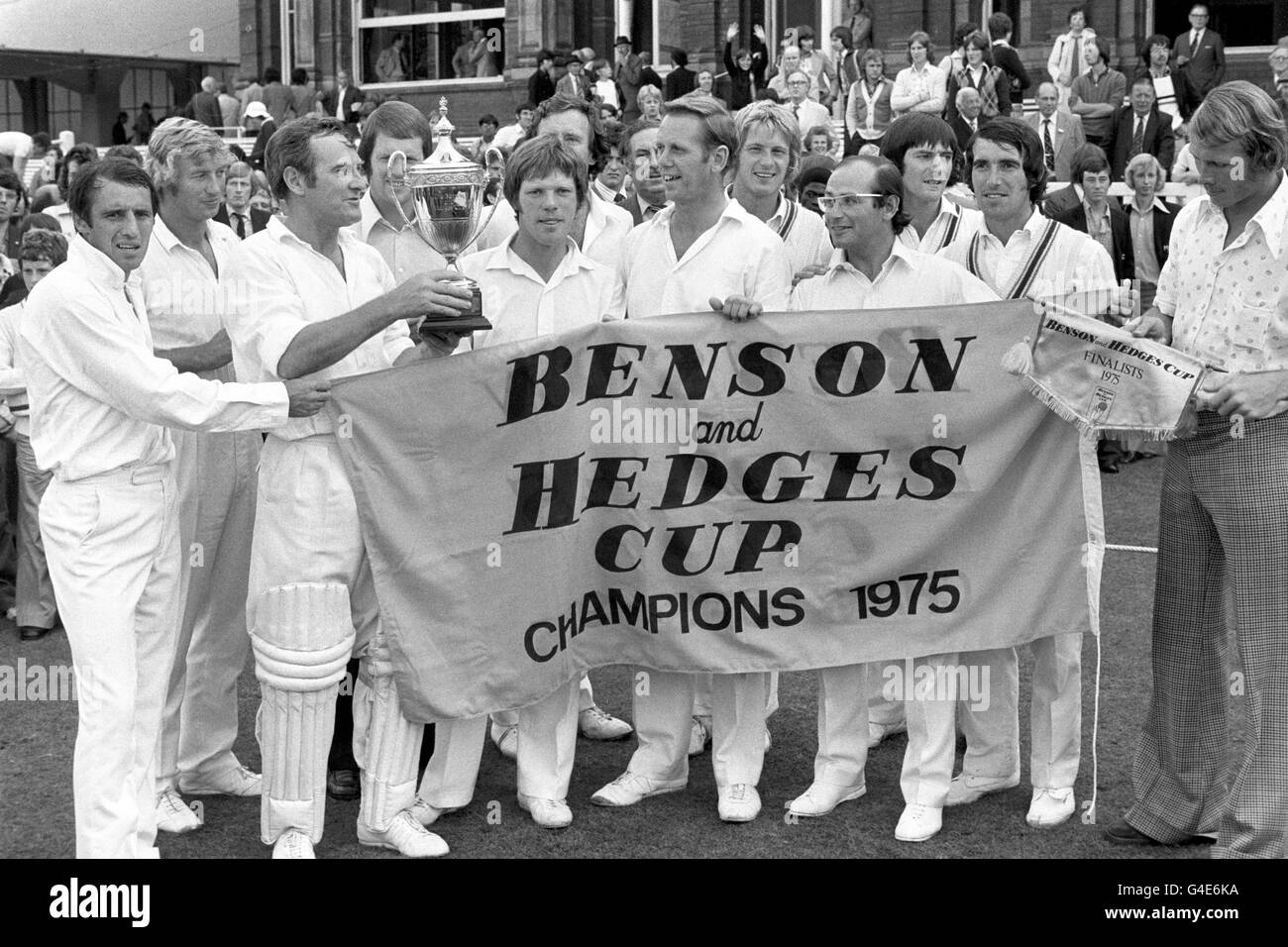 Captain Ray Illingworth with the Benson and Hedges Cup, celebrating ...