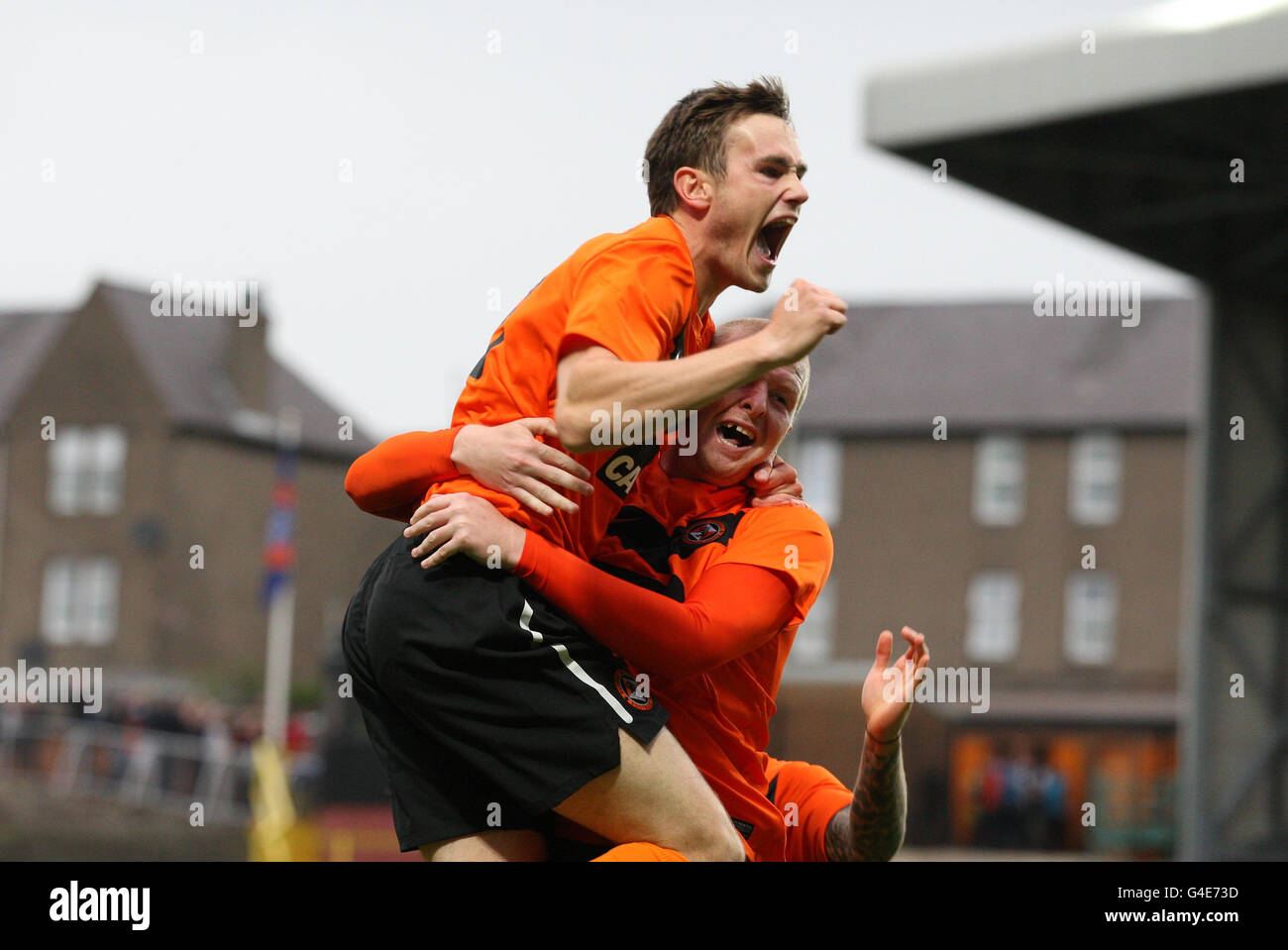 Dundee United's Keith Watson celebrates scoring the opening goal of the ...