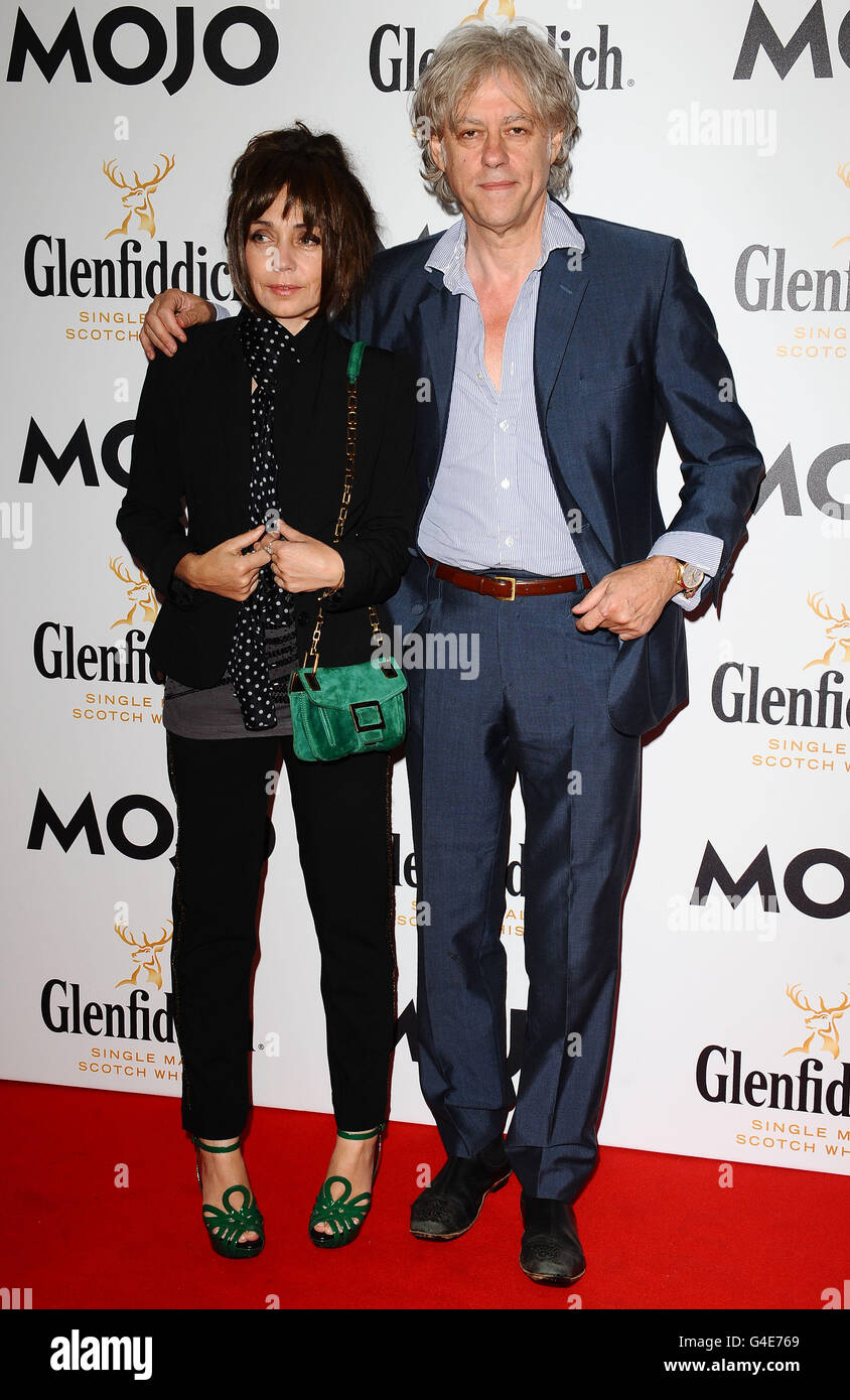 Bob geldof and jeanne marine arrive at the mojo awards hi-res stock ...