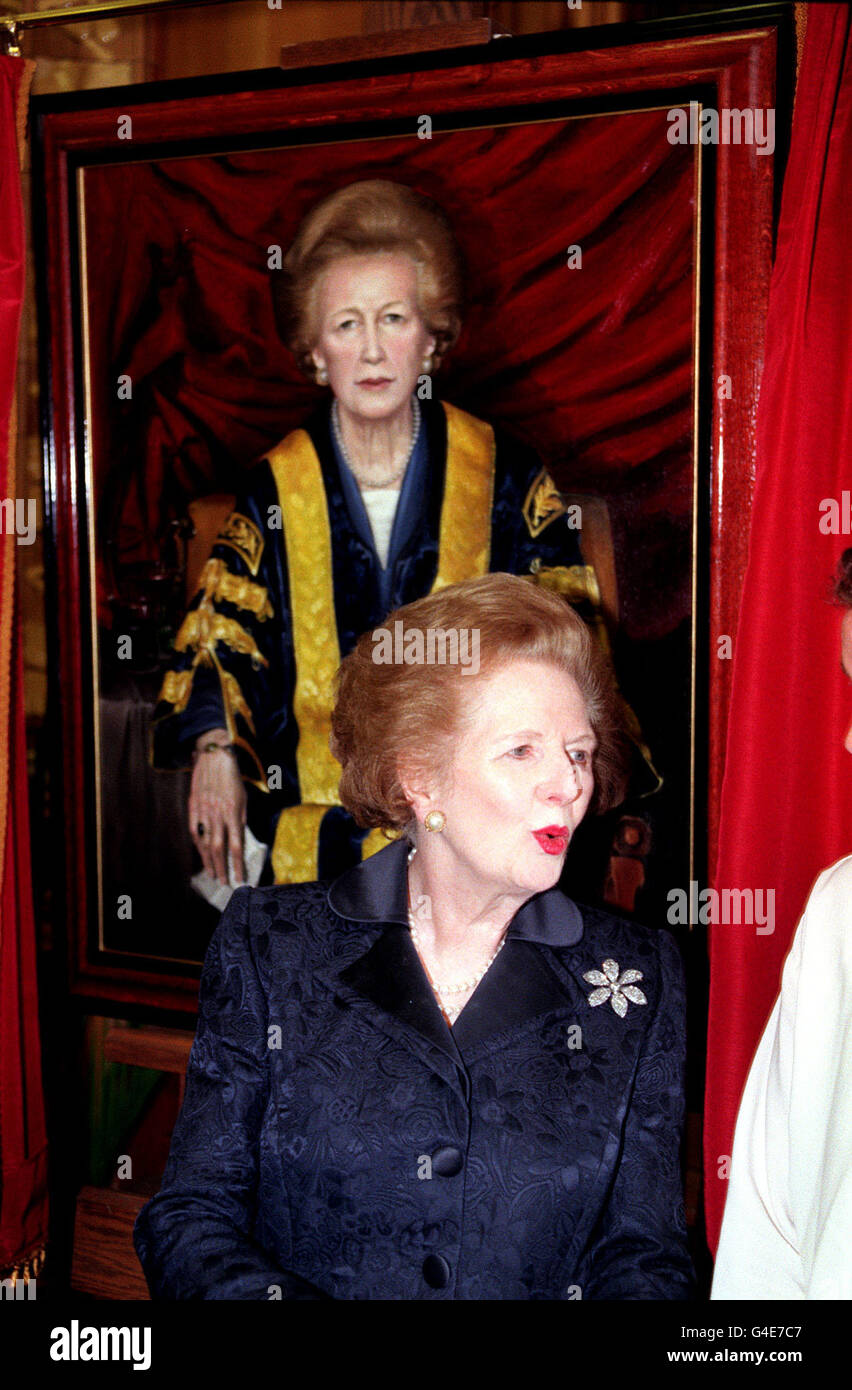 BARONESS THATCHER WITH NEW PORTRAIT Stock Photo - Alamy