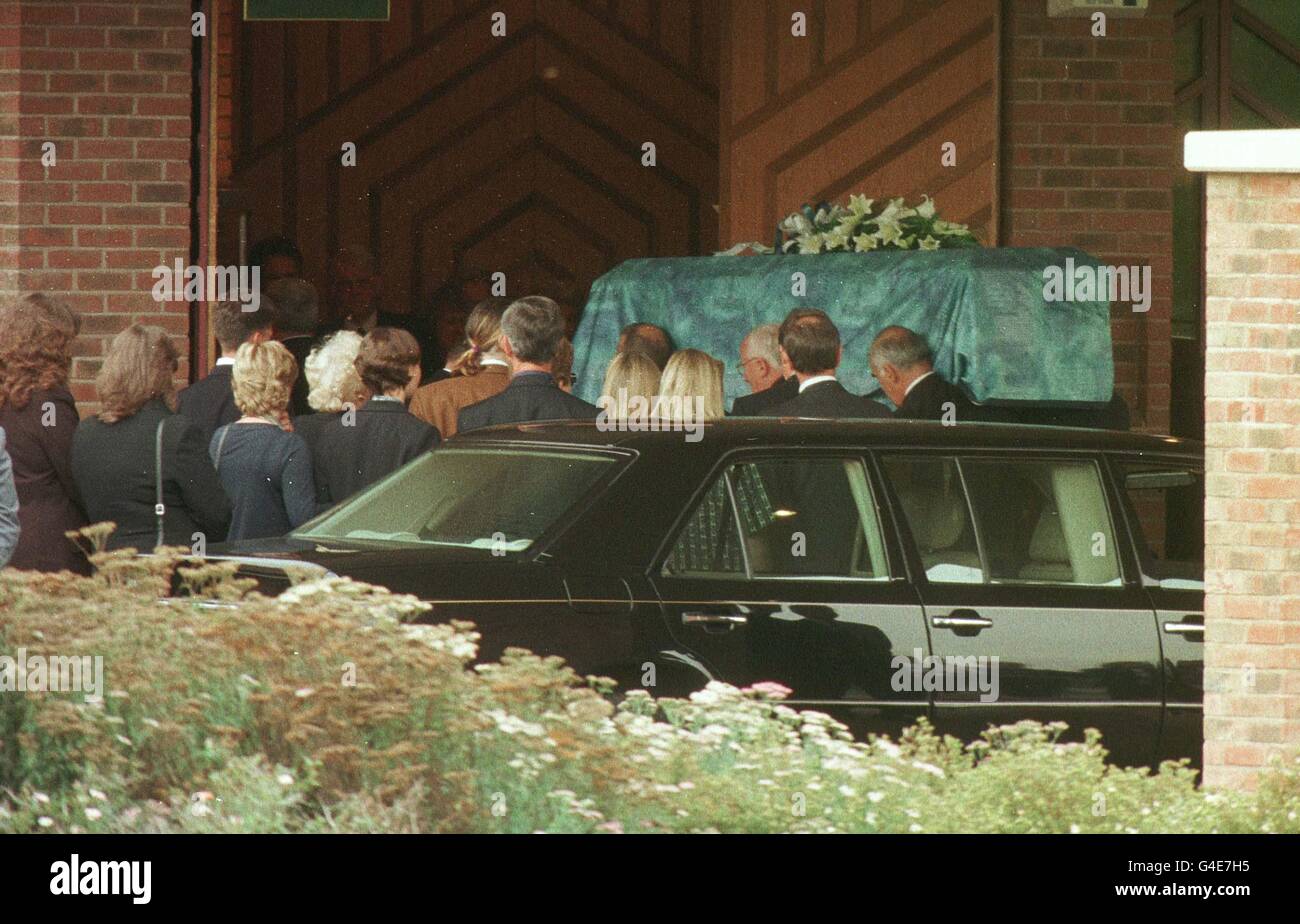 Pallbearers carry the coffin richard harris and his son luke hi-res ...