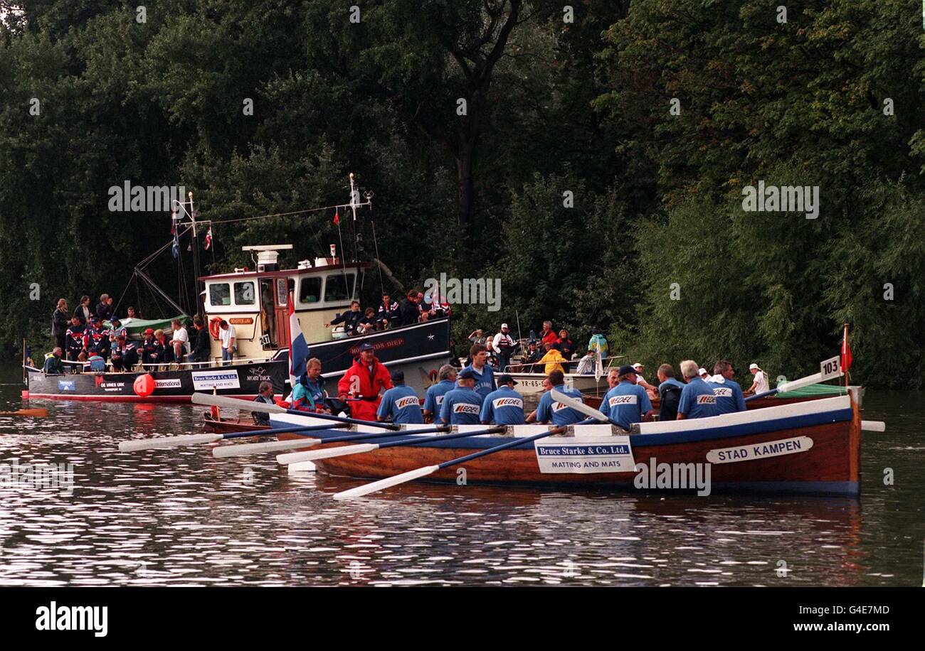 The Stad Kampen crew (front), in their Dutch Whaler, join over 200 ...