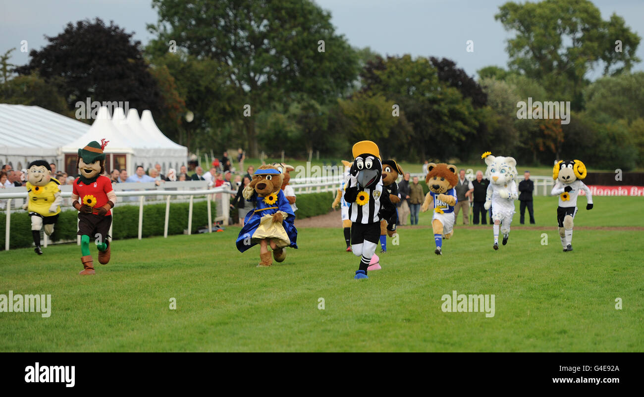 Nottingham forest mascot robin hood 2nd left hi-res stock photography ...