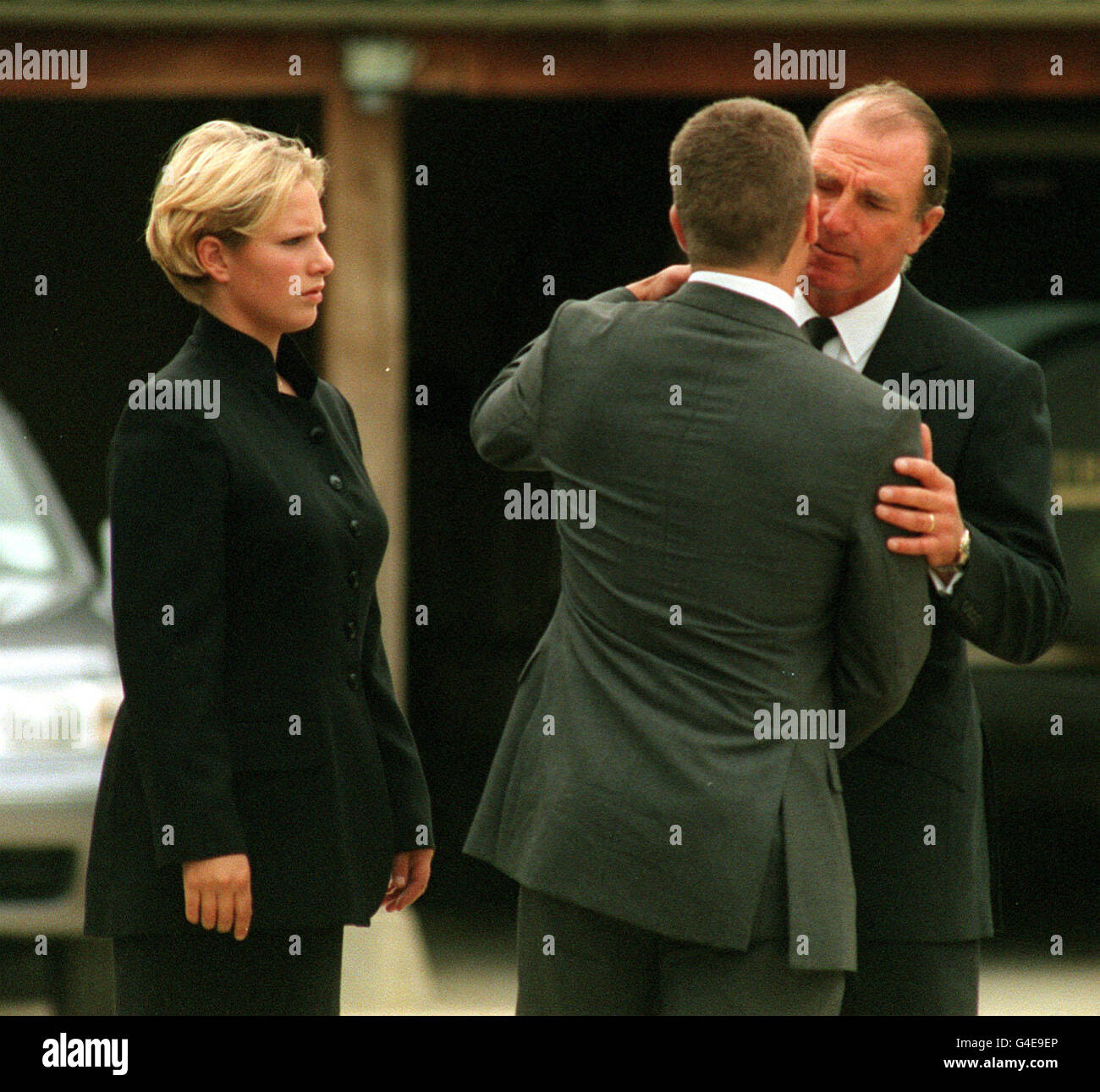 At the funeral of his father major peter phillips hi-res stock ...