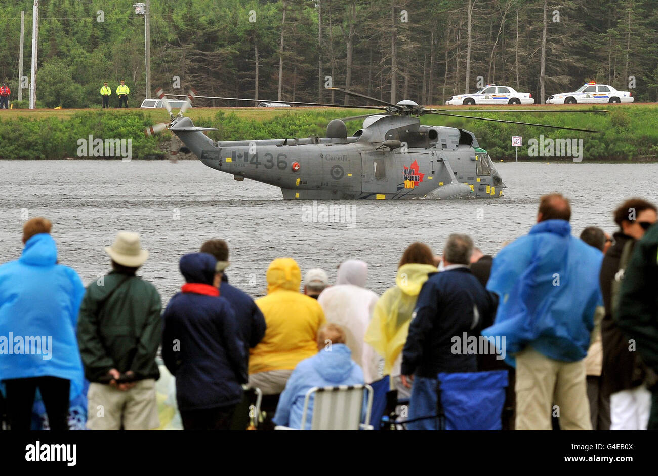 A Canadian Forces Sea King helicopter flown by the Duke of Cambridge as ...