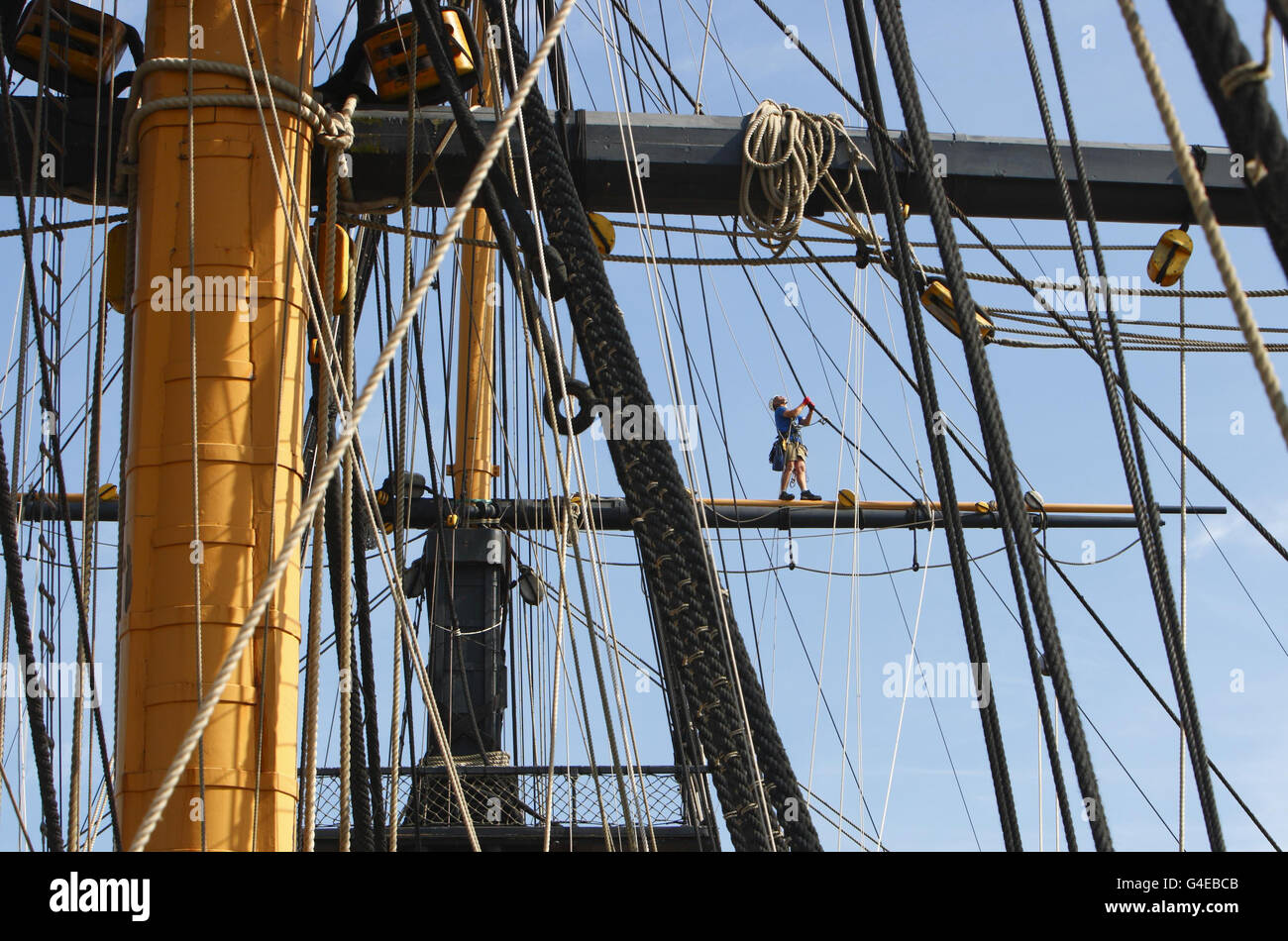 HMS Victory restoration Stock Photo - Alamy