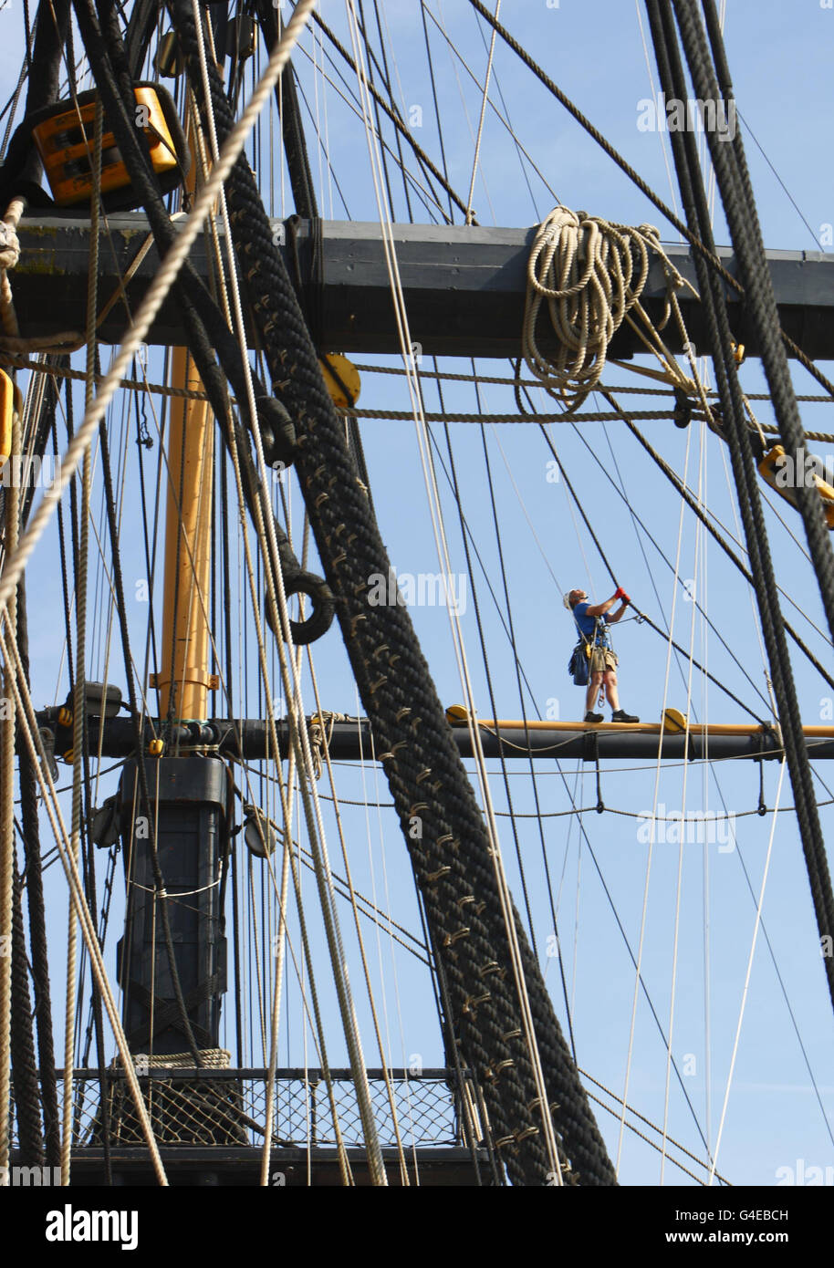 HMS Victory restoration Stock Photo - Alamy