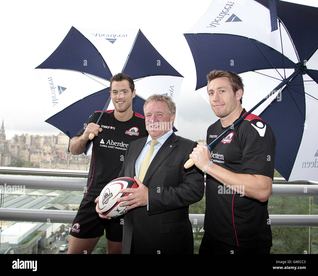 Edinburgh rugby players Jim Thompson (right) and Tim Visser (left ...