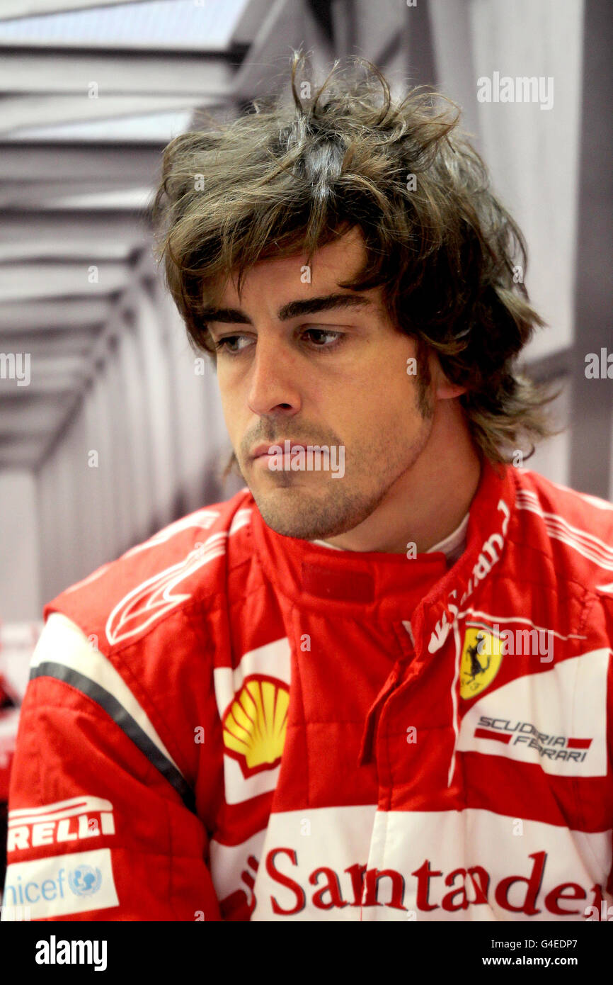Ferrari driver Fernando Alonso during practice of the Santander British ...