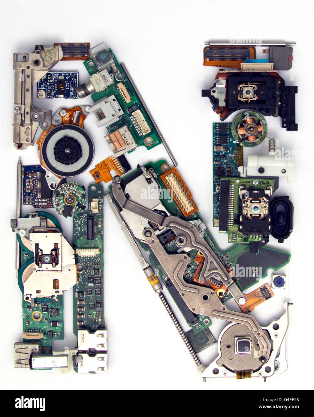 letters made old electronics Stock Photo - Alamy