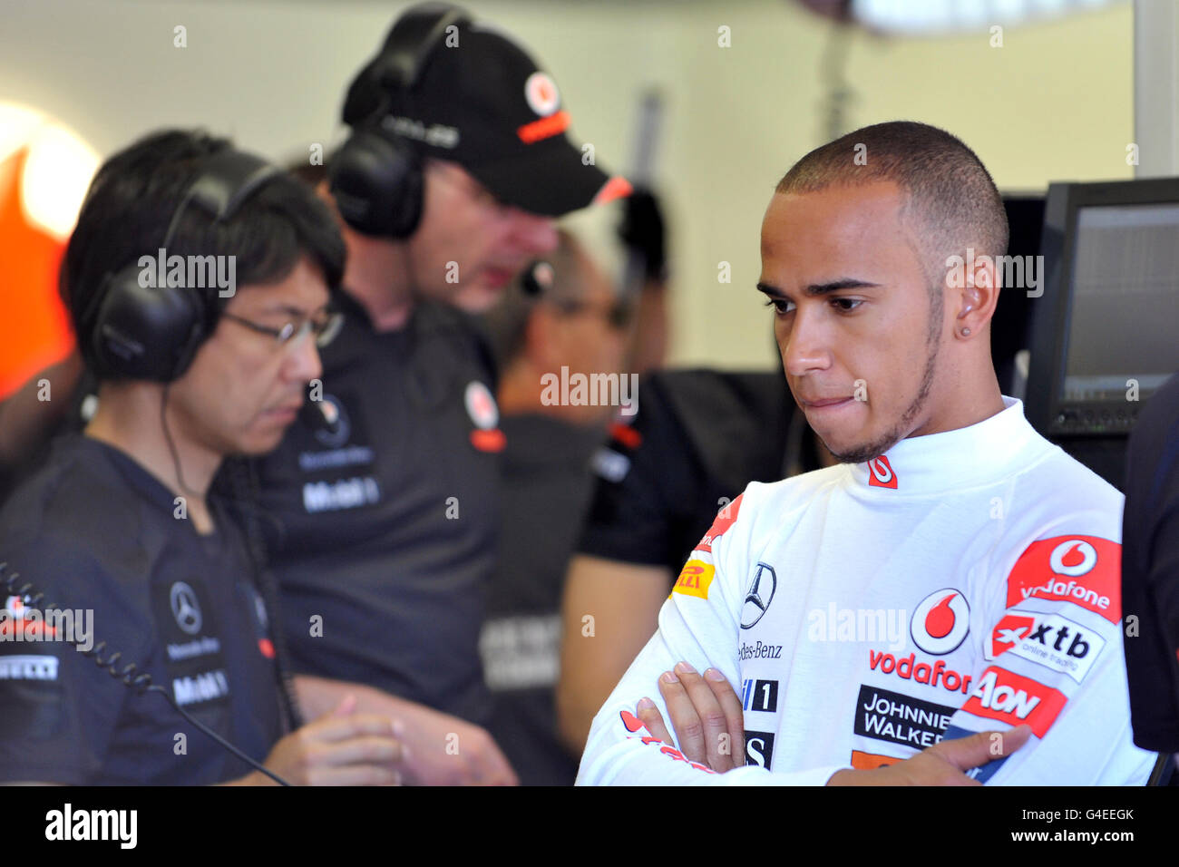 Mercedes formula one pit crew hi-res stock photography and images - Alamy