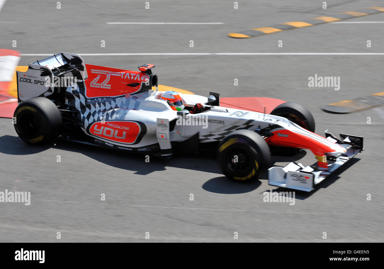 HRT-Cosworth's Narain Karthikeyan during the Practice Session of the ...