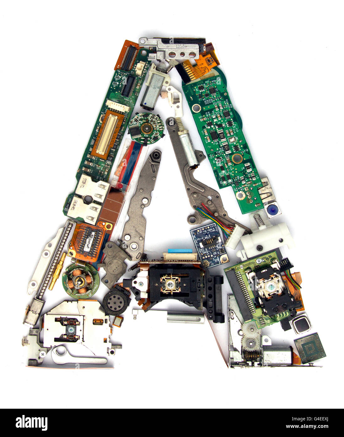 letters made old electronics Stock Photo - Alamy