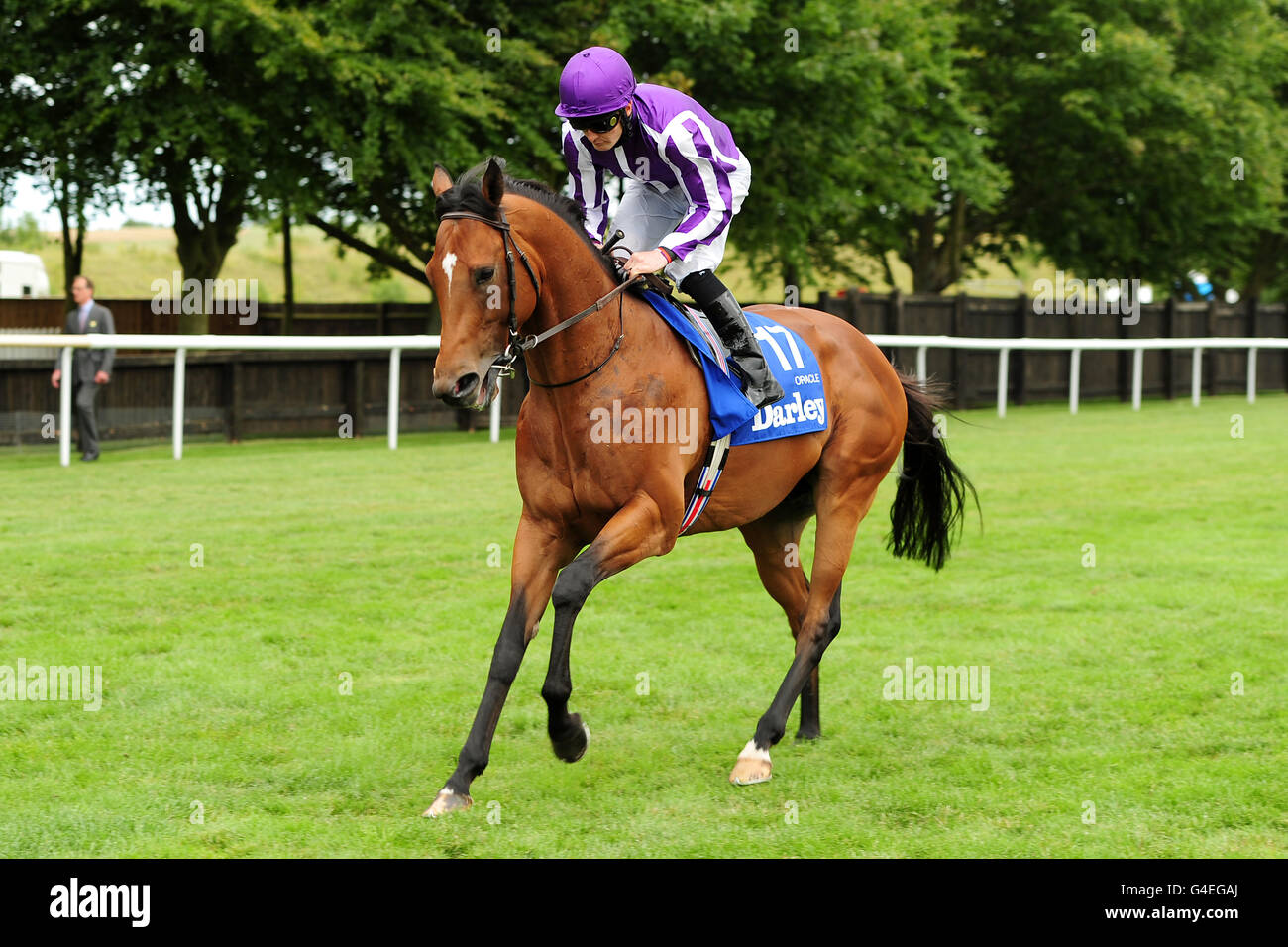 Jockey Colm O'Donoghue on Oracle prior to the Darley July Cup (British ...